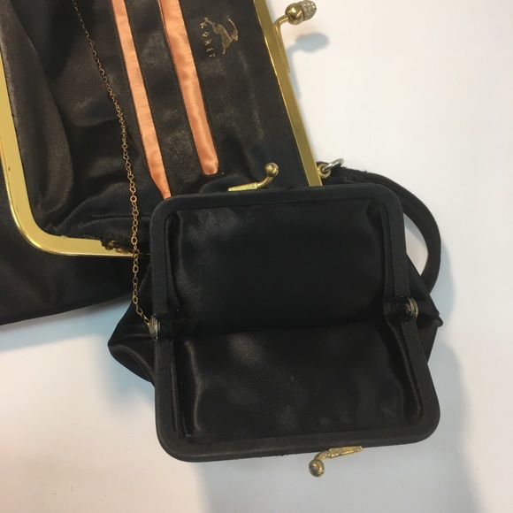 Vintage | Bags | Vintage Koret Black Satin Purse Handbag | Poshmark